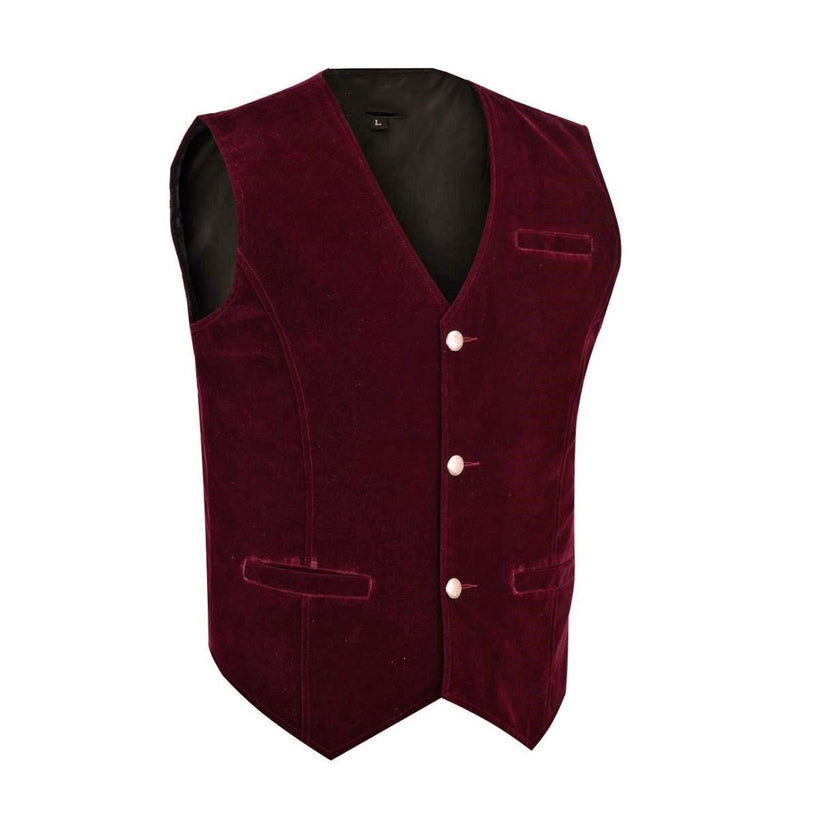 Men's Red Velvet Vest Waistcoat Gothic Steampunk Victorian/Wedding /Pr ...